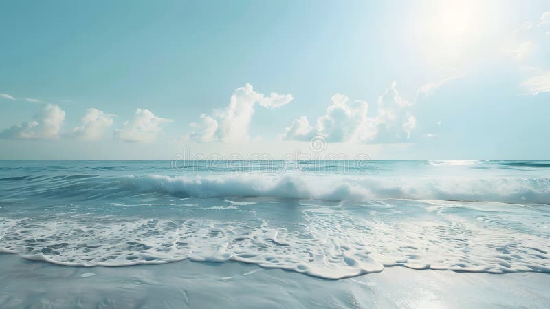 Generative AI Empty Sea and Beach Background with Copy Space Business ...