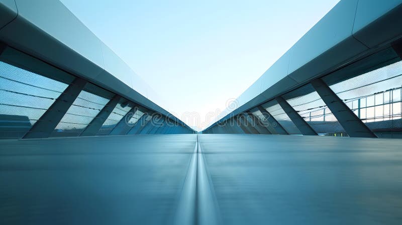 Generative AI Empty Square by Modern Architectures Pedestrian Bridge ...