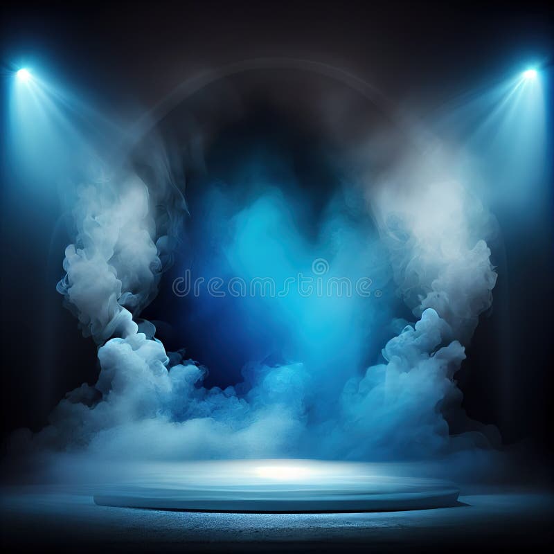 Empty Stage with Smoke with Reflector Stock Illustration - Illustration ...