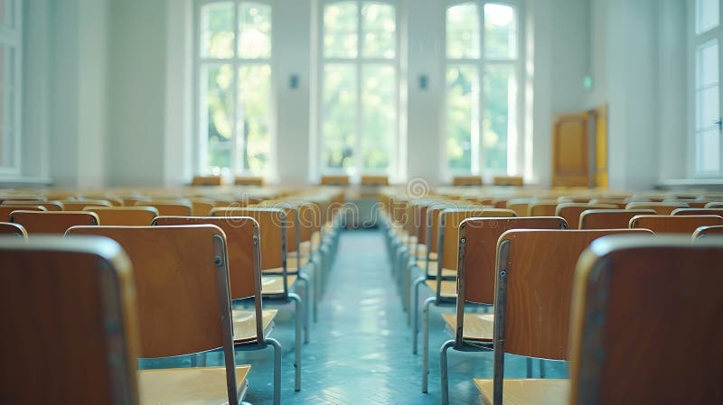 Generative AI Empty University Classroom without Student University ...