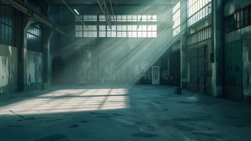 Generative AI Empty Warehouse or Storage Room Inside Factory Business Concept. Stock ...