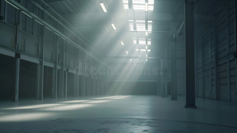 Generative AI Empty Warehouse or Storage Room Inside Factory Business ...