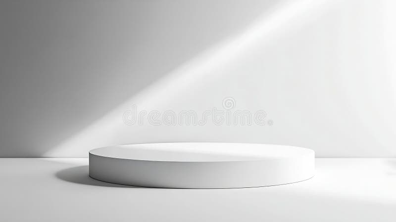 Generative AI Empty White Abstract Table Platform with Empty Space for ...