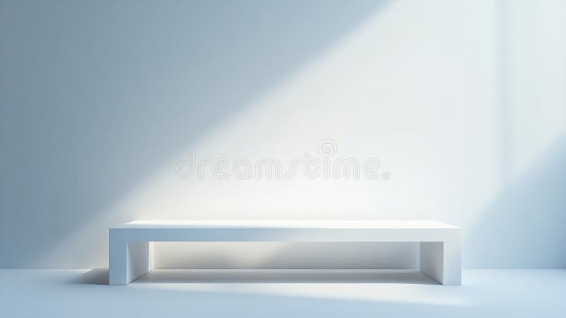 Generative AI Empty White Abstract Table Platform with Empty Space for ...