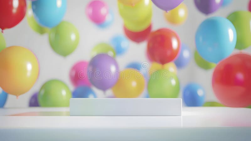 Generative AI Empty White Table Top in Front Blurred Happy Birthday ...