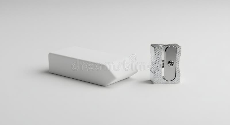 Generative AI. Eraser and Sharpener Lying on Transparent Background ...