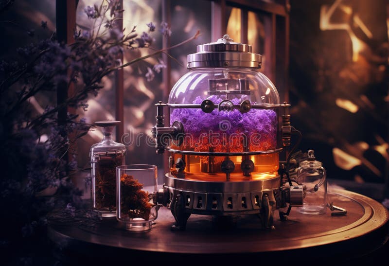 Generative AI, Essential Oil Extraction with Distillery Machine with ...