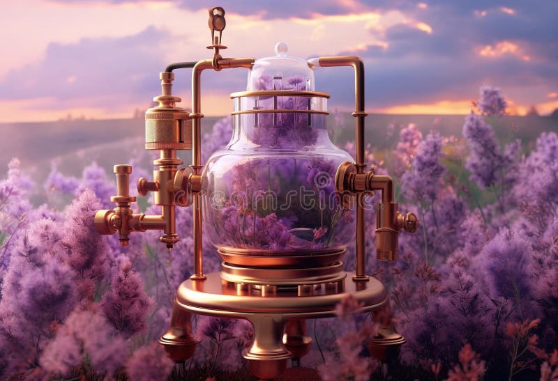 Generative AI, Essential Oil Extraction with Distillery Machine with ...