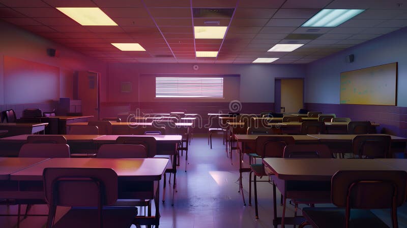 Generative AI Example of an Empty Nondescript US High School Classroom ...
