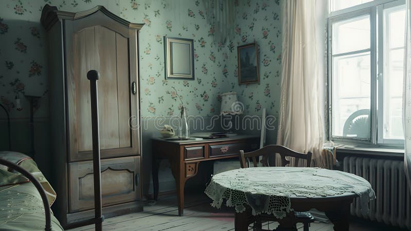 Generative AI Example of Old Soviet Russian Poor Interior in Leningrad ...