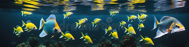 Generative AI from Exotic Fish Swimming Over Corals in Shallow Water ...