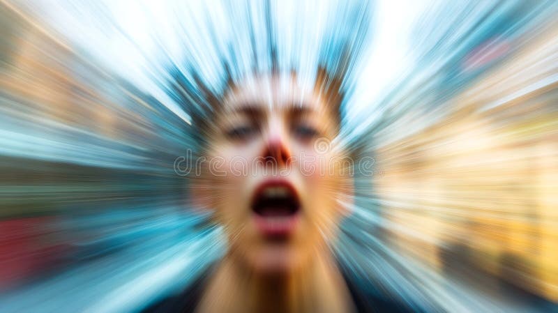 Generative AI Expressive Abstract Portrait with Zoom Effect Creating ...