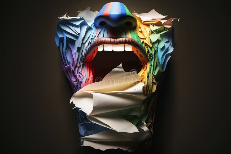 Generative AI Face Concept. Created by Generative AI Technology. Stock ...