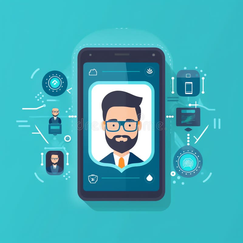 Generative AI Face Recognition Technology Concept- Stock Illustration ... Generative AI Face Recognition Technology Concept- Stock Illustration ...