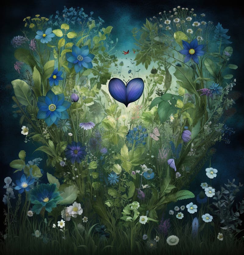 Generative AI: Fantasy Flowers and with Gardens and Path Stock ...