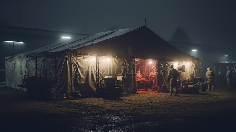 Generative AI a Field Hospital Stock Illustration - Illustration of ...