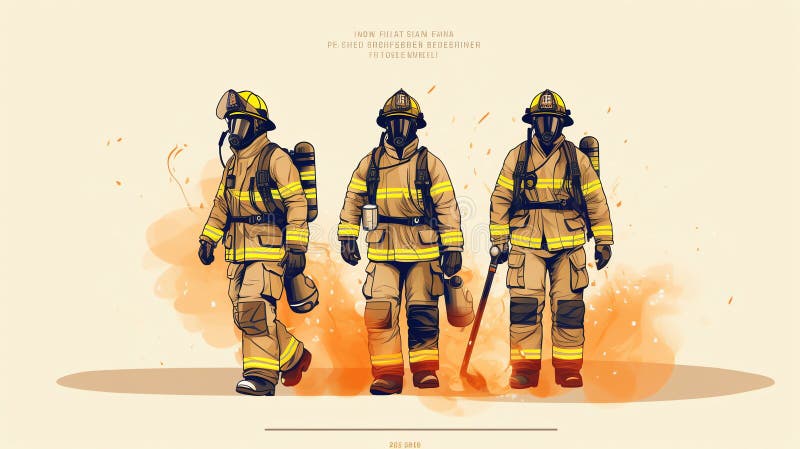 Generative AI Firefighting Hand Drawn Doodle- Stock Illustration ...