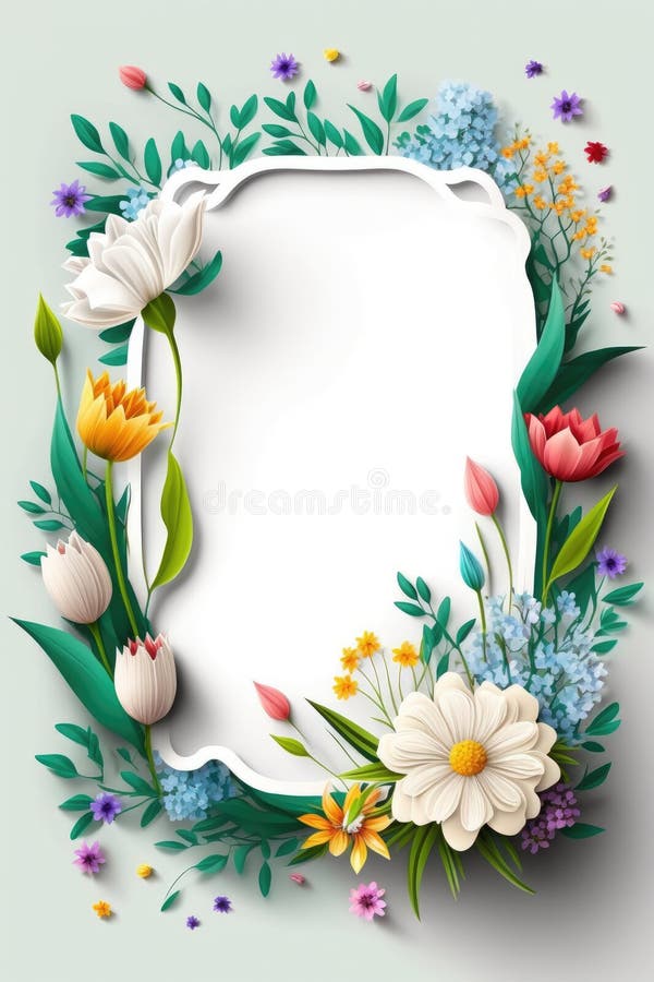 Flower Spring Modern Frame Copy Space Banner Design Stock Illustration ...