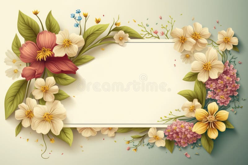 Flower Spring Modern Frame Copy Space Banner Design Stock Illustration ...