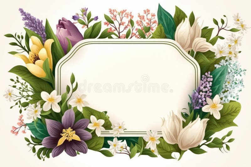 Flower Spring Modern Frame Copy Space Banner Design Stock Illustration ...
