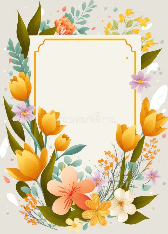 Flower Spring Modern Frame Copy Space Banner Design Stock Illustration ...