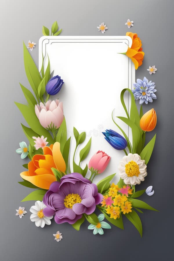 Flower Spring Modern Frame Copy Space Banner Design Stock Illustration ...
