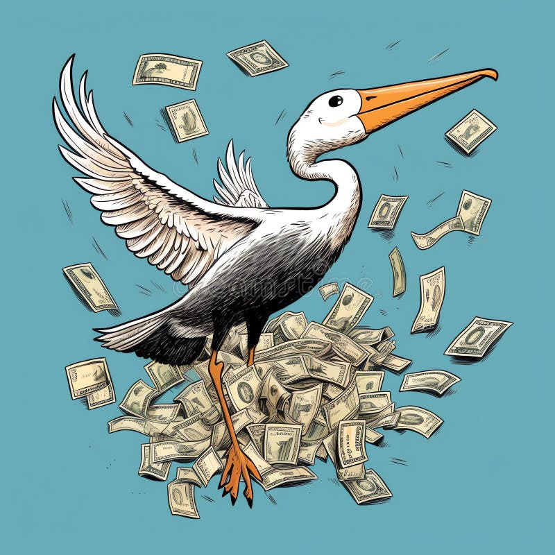 Generative AI Flying Stack of Money- Stock Illustration - Illustration ...