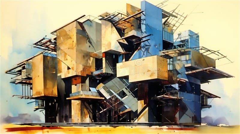 Deconstructivist Architecture Stock Illustrations – 45 Deconstructivist ...
