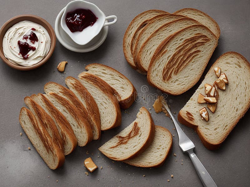 Fresh Bread, Some Whole and Some Cut Stock Illustration - Illustration ...