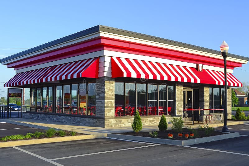 Front View of a Fast-food Restaurant Franchise Store Stock Illustration ...