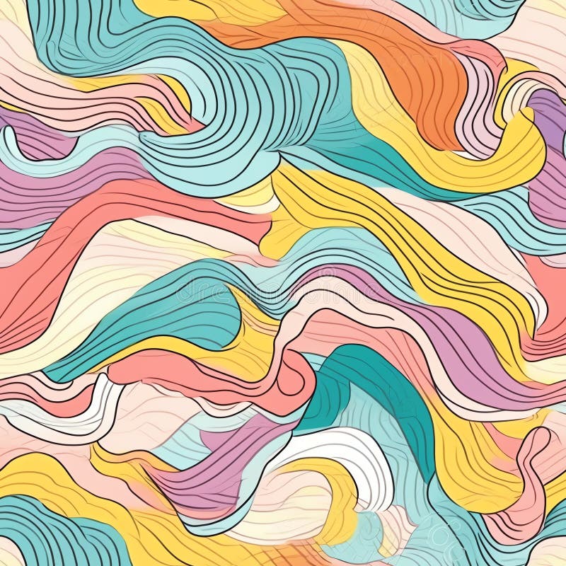 Generative AI Fun Pink Line Doodle- Stock Illustration - Illustration ...