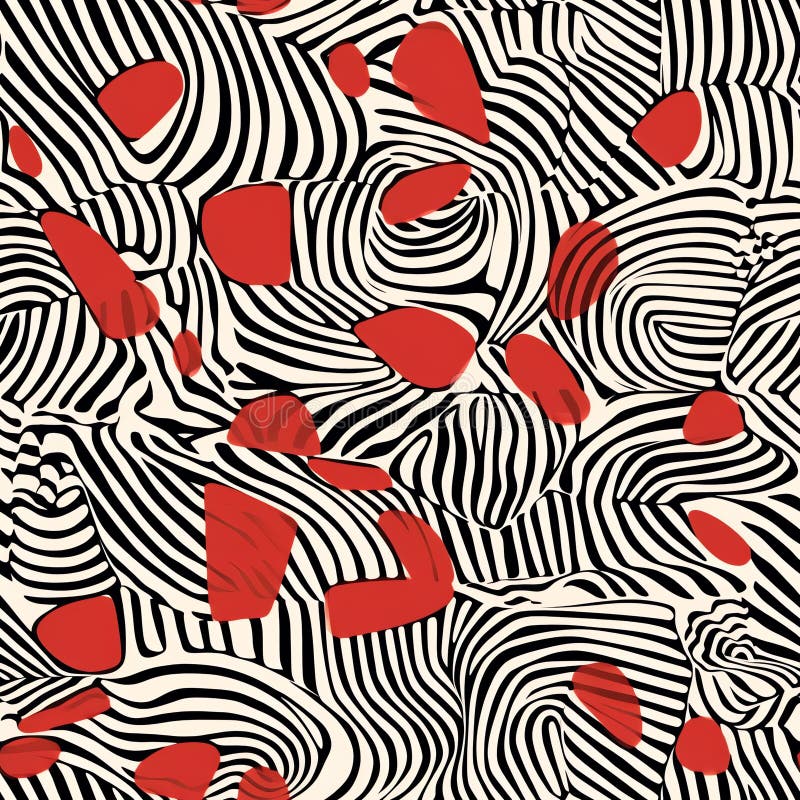 Generative AI Fun Red Line Doodle- Stock Illustration - Illustration of ...