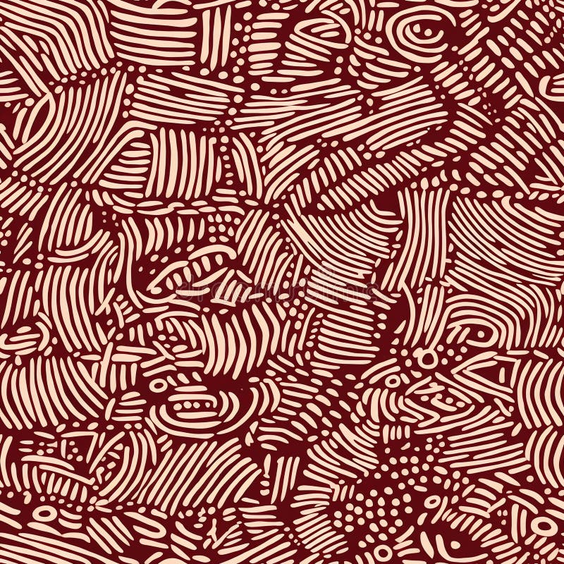 Generative AI Fun Red Line Doodle- Stock Illustration - Illustration of ...