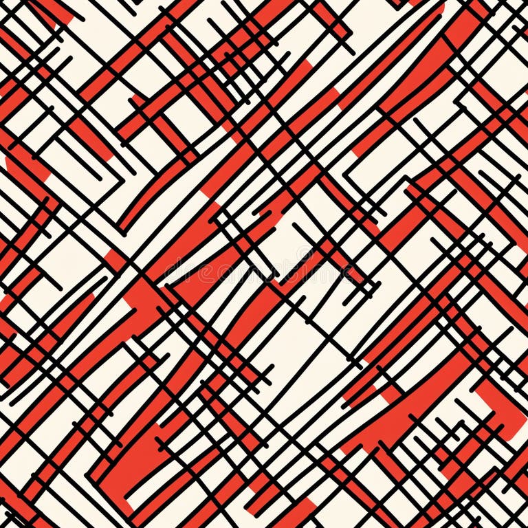 Generative AI Fun Red Line Doodle- Stock Illustration - Illustration of ...