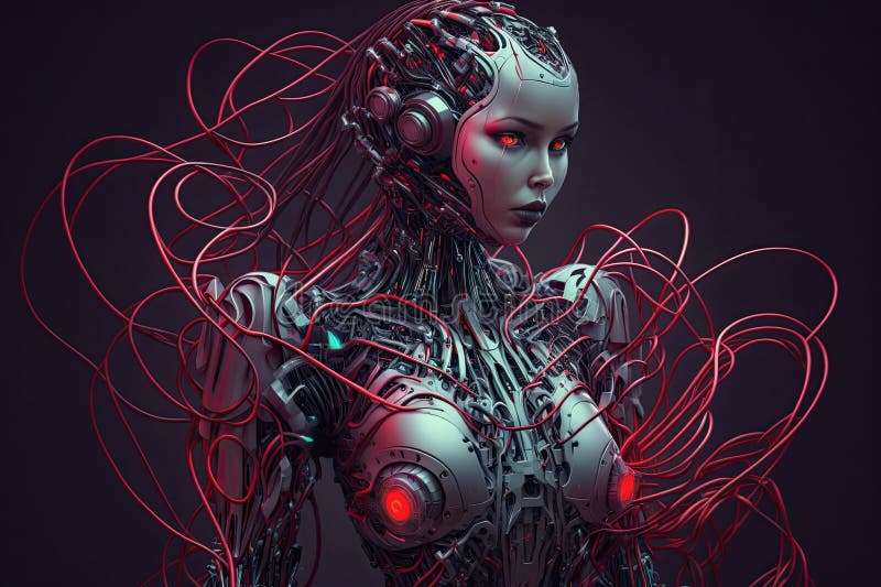 Generative AI. Futuristic Face Female Humanoid Robot. a Technological ... Generative AI. Futuristic Face Female Humanoid Robot. a Technological ...
