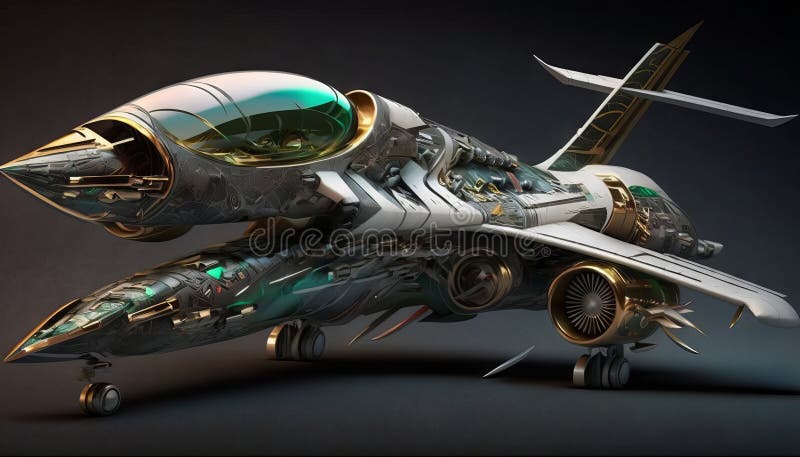 Generative AI of Futuristic Space Ship Stock Illustration ...