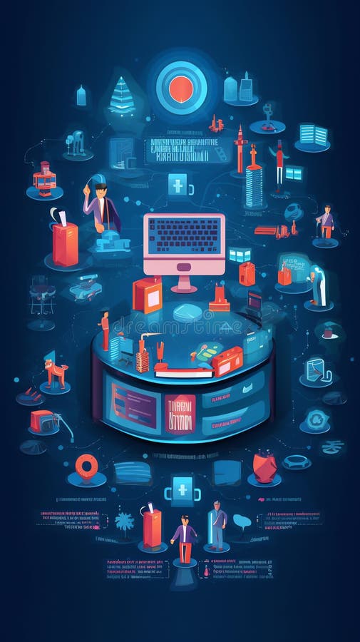 Generative AI Internet Tutorials and Lesson- Stock Illustration ...