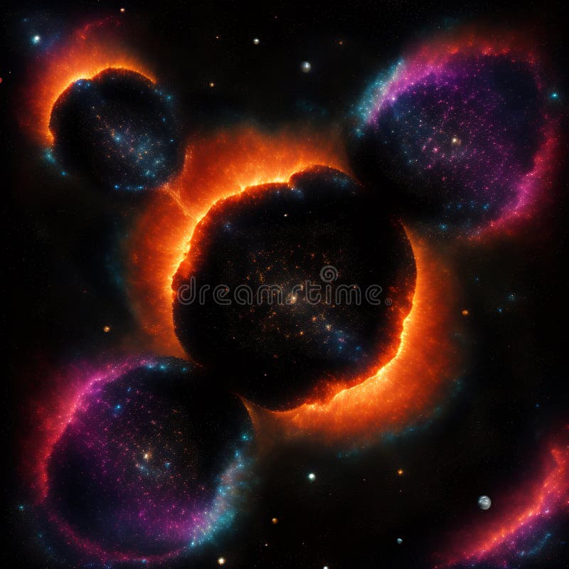 Generative AI, Galaxies in Colorful Outer Space Universe Stock ...