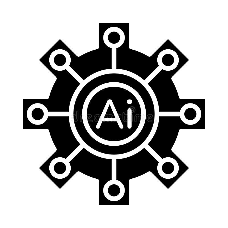 Generative AI gear icon stock vector. Illustration of processing ...