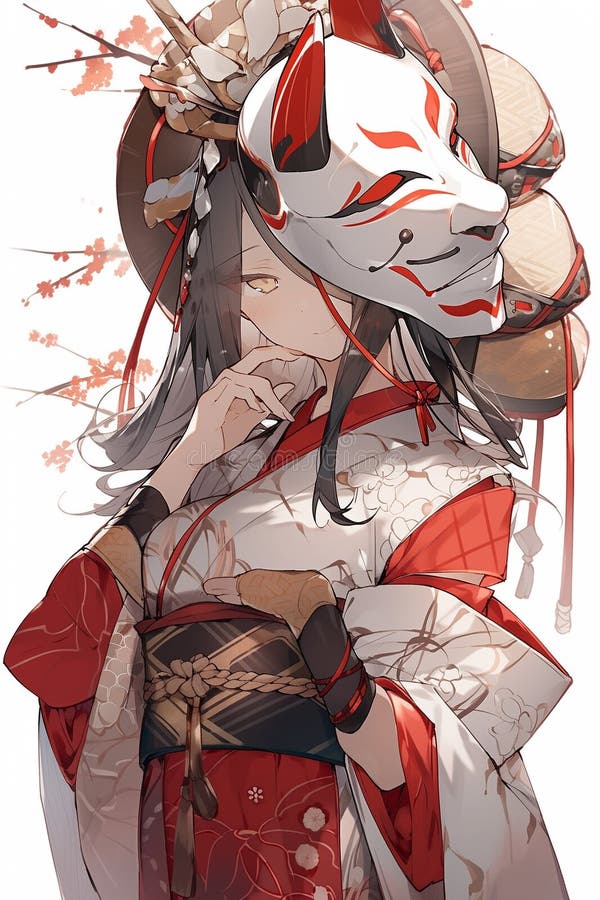 Generative Ai. Geisha Anime Illustration Stock Illustration ...