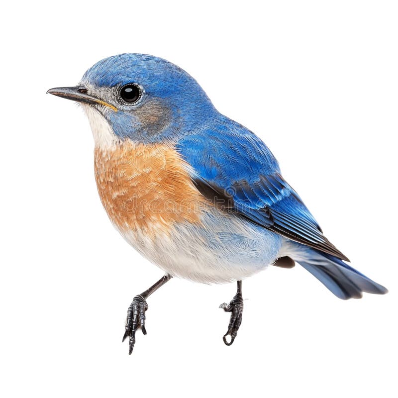 Eastern Bluebird Vibrant Blue Bird on White Background Stock ...