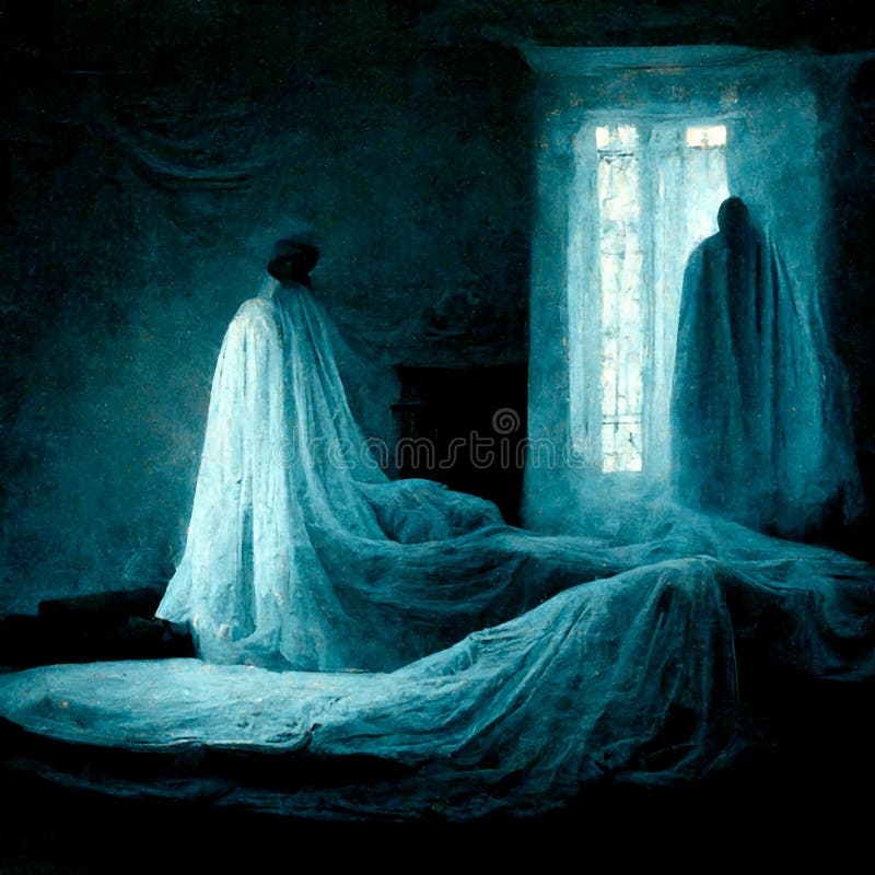 GENERATIVE AI, GENERATIVE, AI Ghost Looking in a Mirror in an Abandoned ...