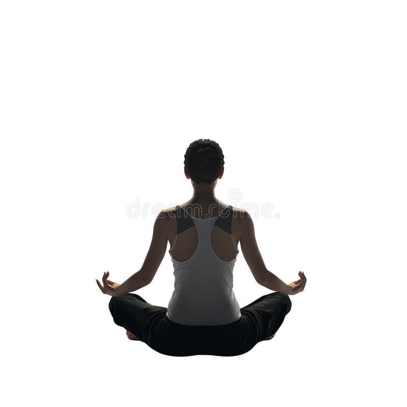Woman Practicing Yoga in a Calm Pose Stock Illustration - Illustration ...