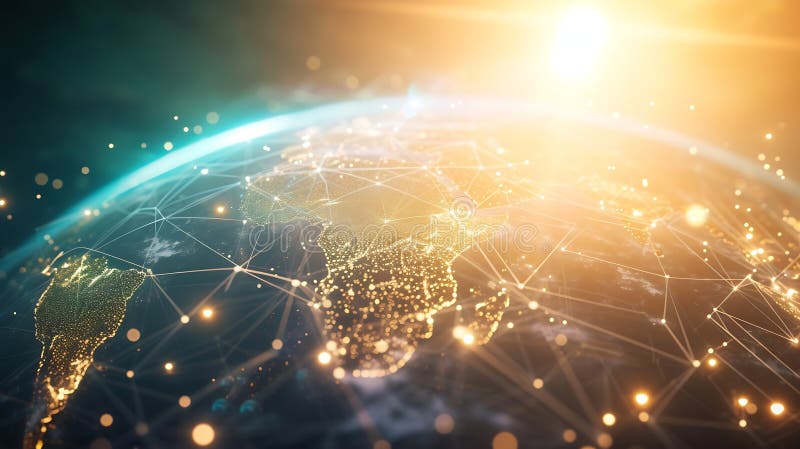 Generative AI Global Communication Network Concept. Environmental ...
