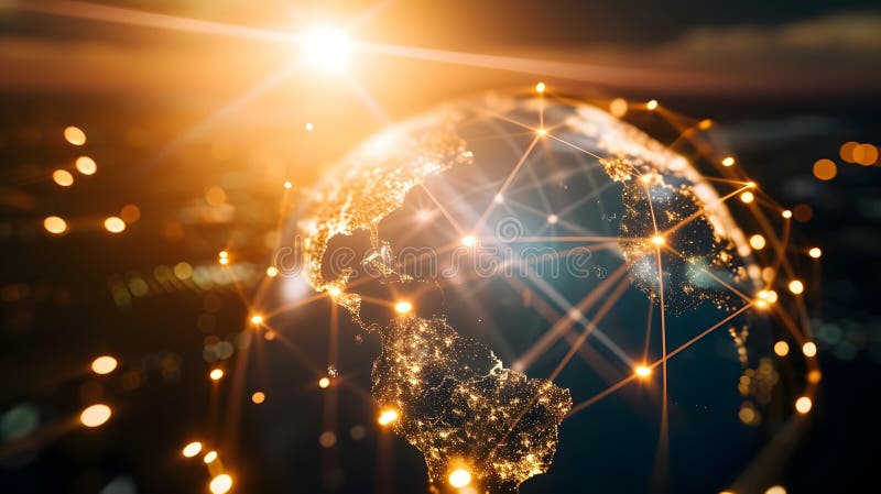 Generative AI Global Communication Network Concept. Environmental ...