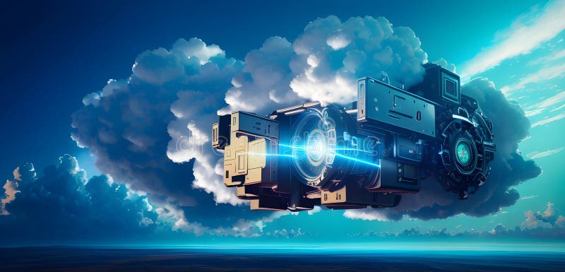 Illustration Concept of Cloud Computing Service Future Data Storage ...