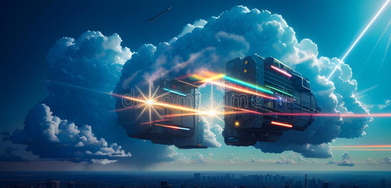 Illustration Concept of Cloud Computing Service Future Data Storage ...