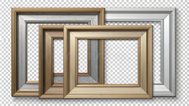 Angular Precision Frames Isolated on Transparent Background PNG. Stock ...