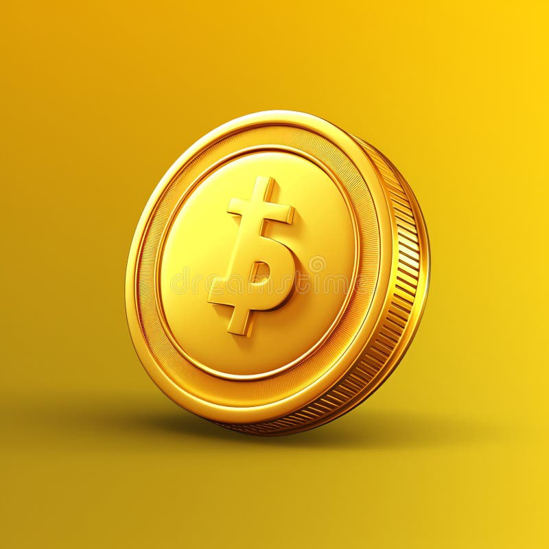 Generative AI Gold coin- stock illustration. Illustration of isolated ...