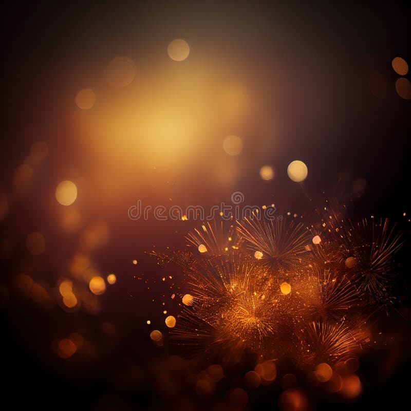 Festivity Gold Glittering Fireworks Stock Illustration - Illustration ...